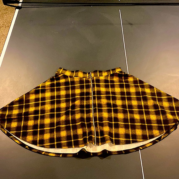 Skirts | Yellow And Black Checkered Skirt | Poshmark